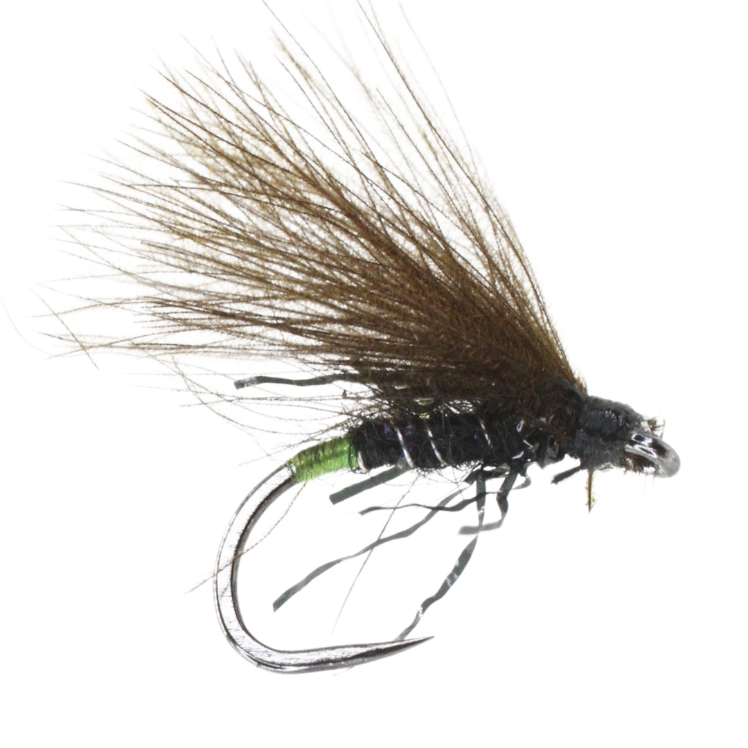 Little Leggy F Fly Black Barbless – Peaks Fly Fishing