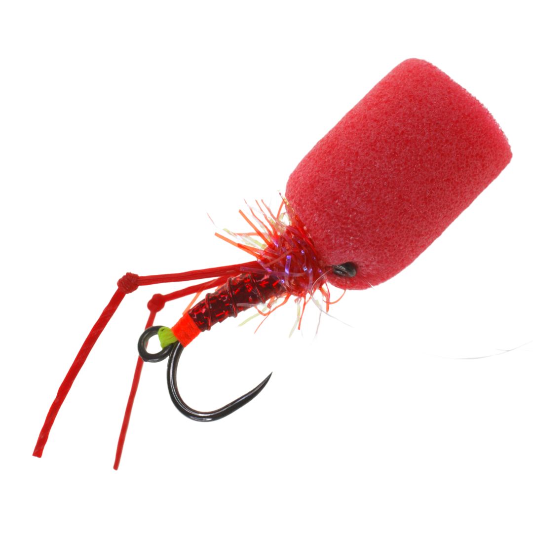 Ressie Dink - Big Leggy Blood Red (Size 12 Barbless) – Peaks Fly Fishing